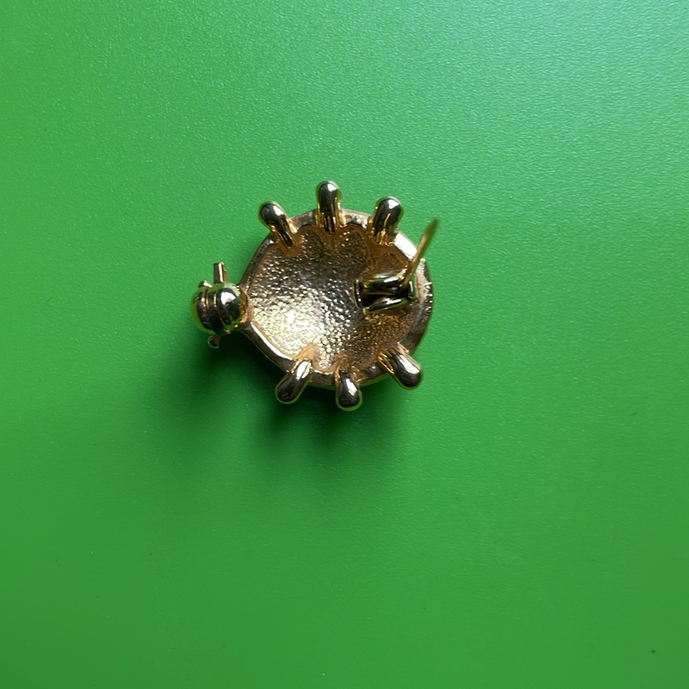 [Vintage] Petite Enamel And Crystal Ladybug Pin - Gem
